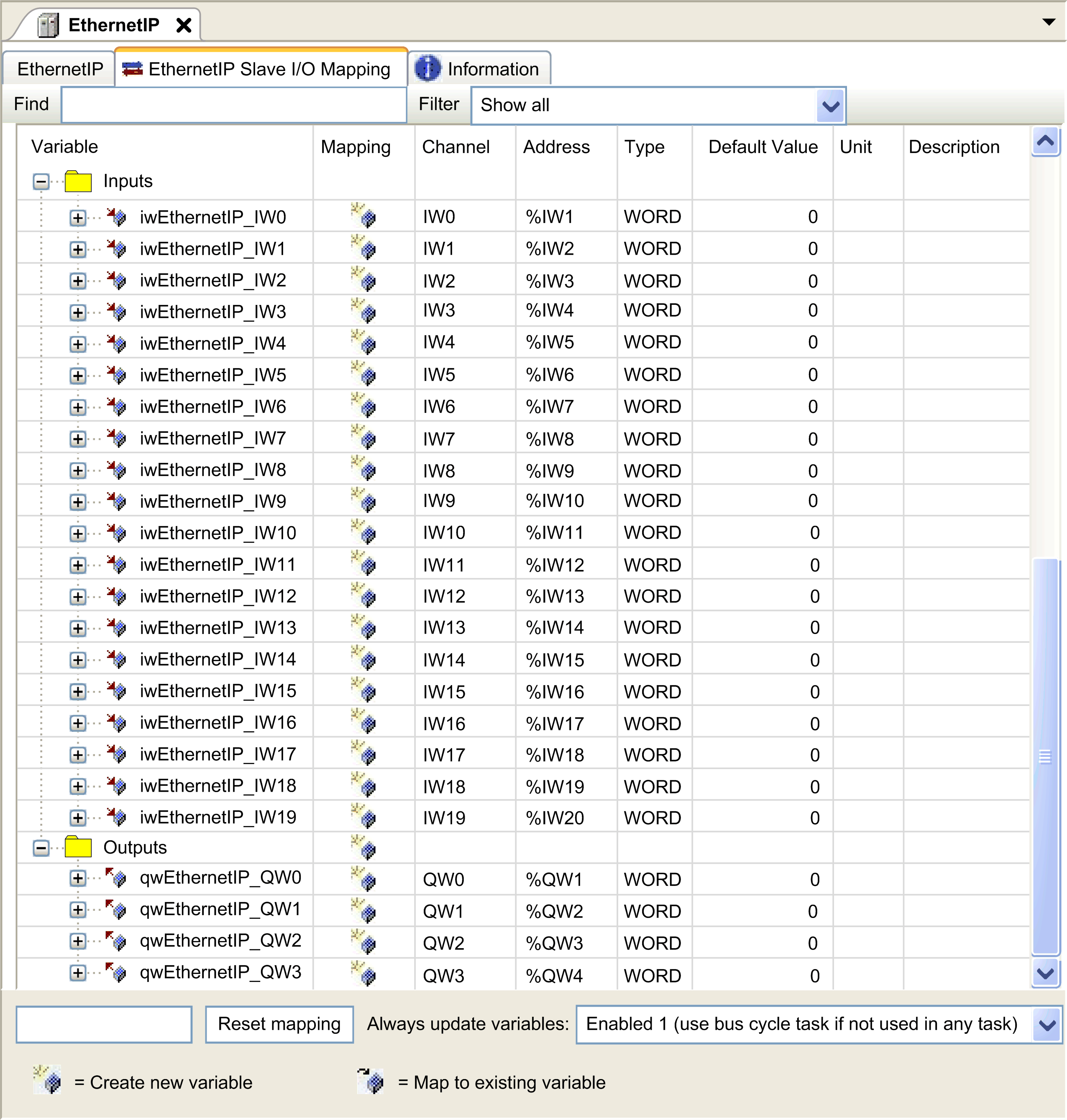 Controller as a Target Device on EtherNet/IP